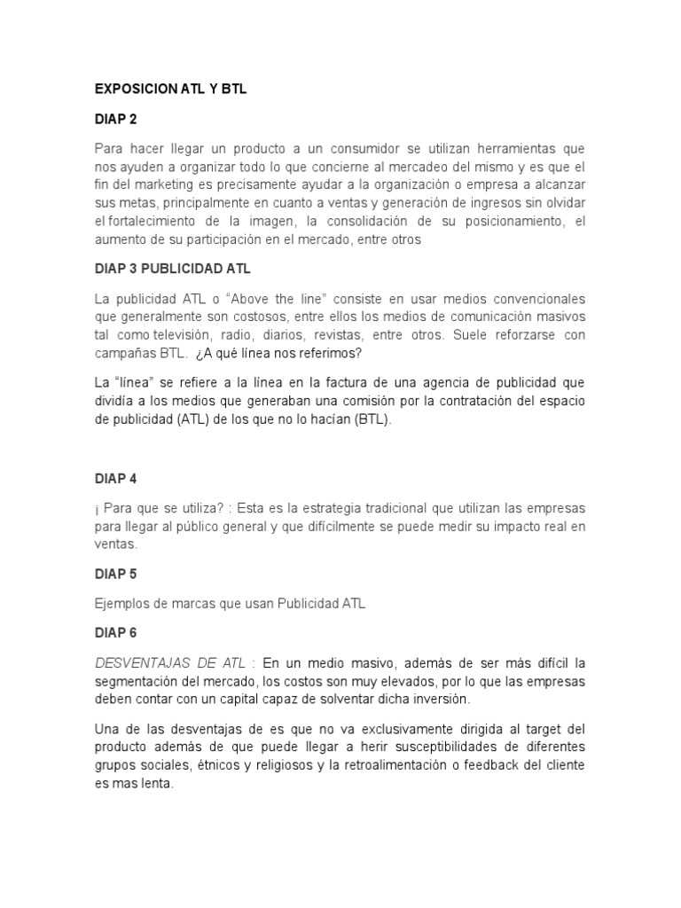Exposicion Atl y BTL | PDF | Publicidad | Marca
