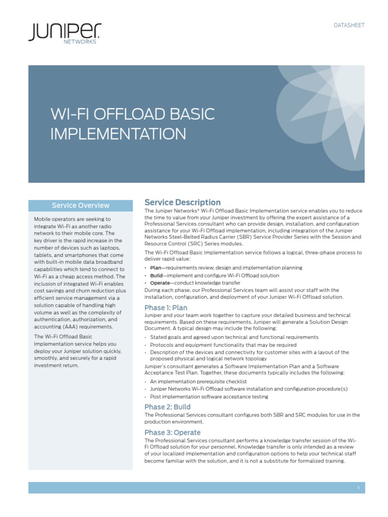 Wi-Fi Offload Basic Implementation: Service Description | PDF | Wi Fi ...