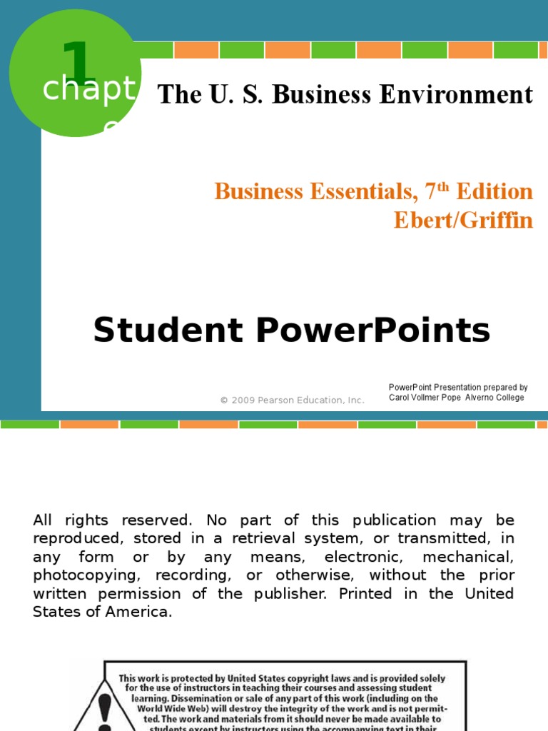 CH 1 Business Essentials Student PowerPoint 7eFINAL | PDF | Gross ...