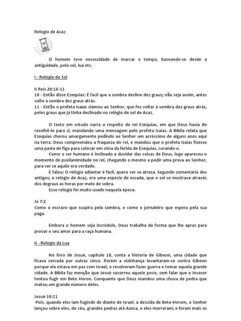 Relógio de Acáz | PDF | Josué | Jesus