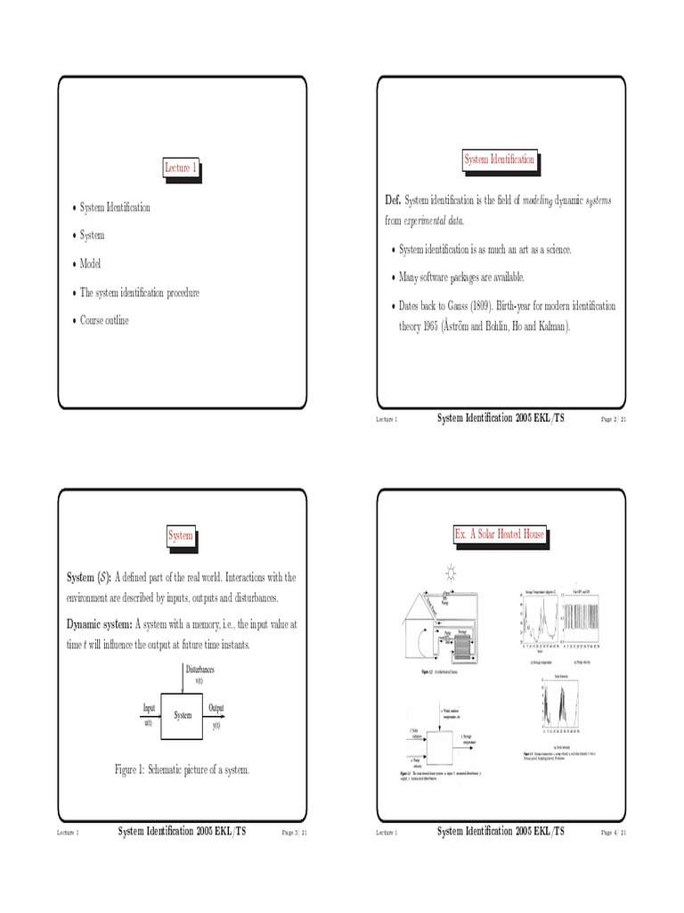 Introduction To System Identification (Uppsala University) | PDF ...