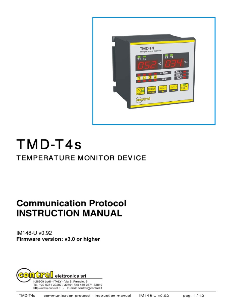TMD-T4s Communication Protocol IM148-U v0.92 | Network Protocols ...