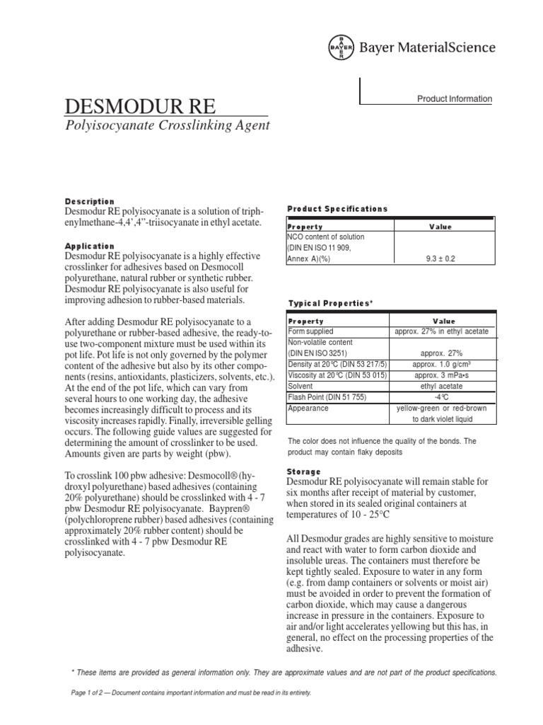 Desmodur RE BMS | Adhesive | Cross Link