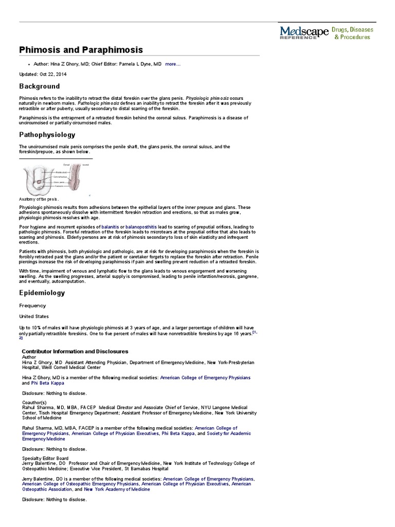 Phimosis and Paraphimosis | PDF | Genitourinary System | Mammal ...