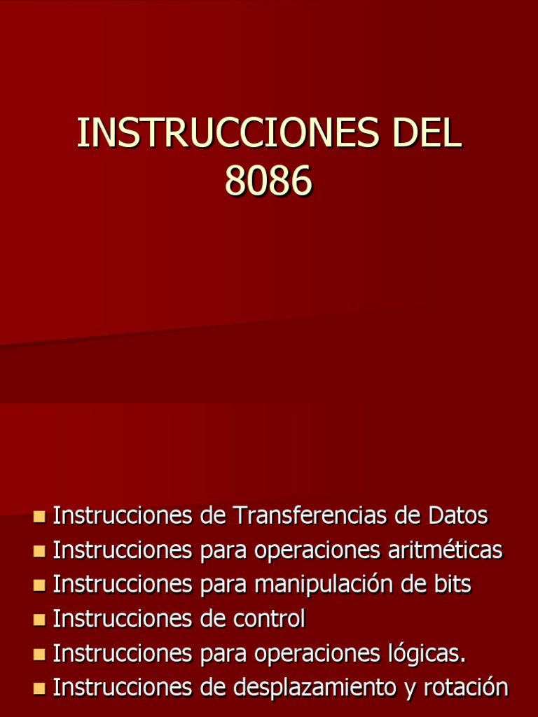 Instrucciones Del 8086 | PDF