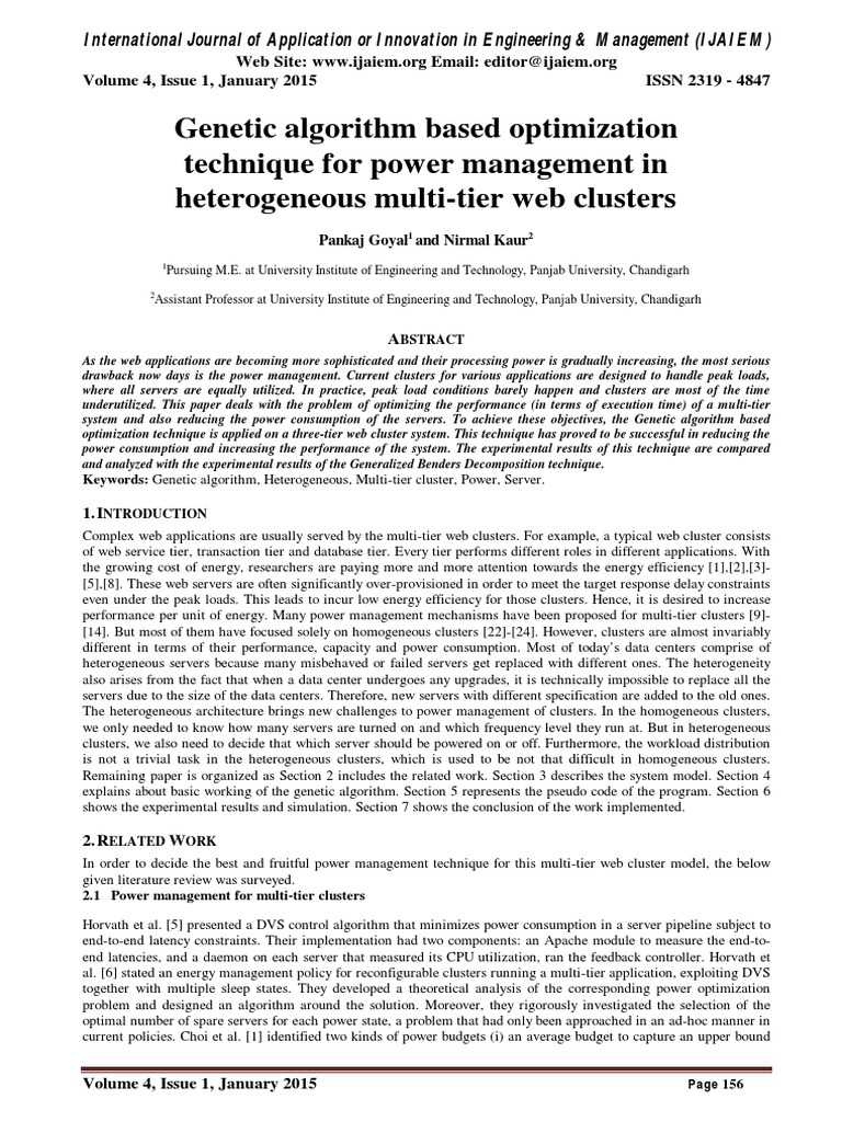 Genetic Algorithm Based Optimization Technique For Power Management in Heterogeneous Multi-Tier ...