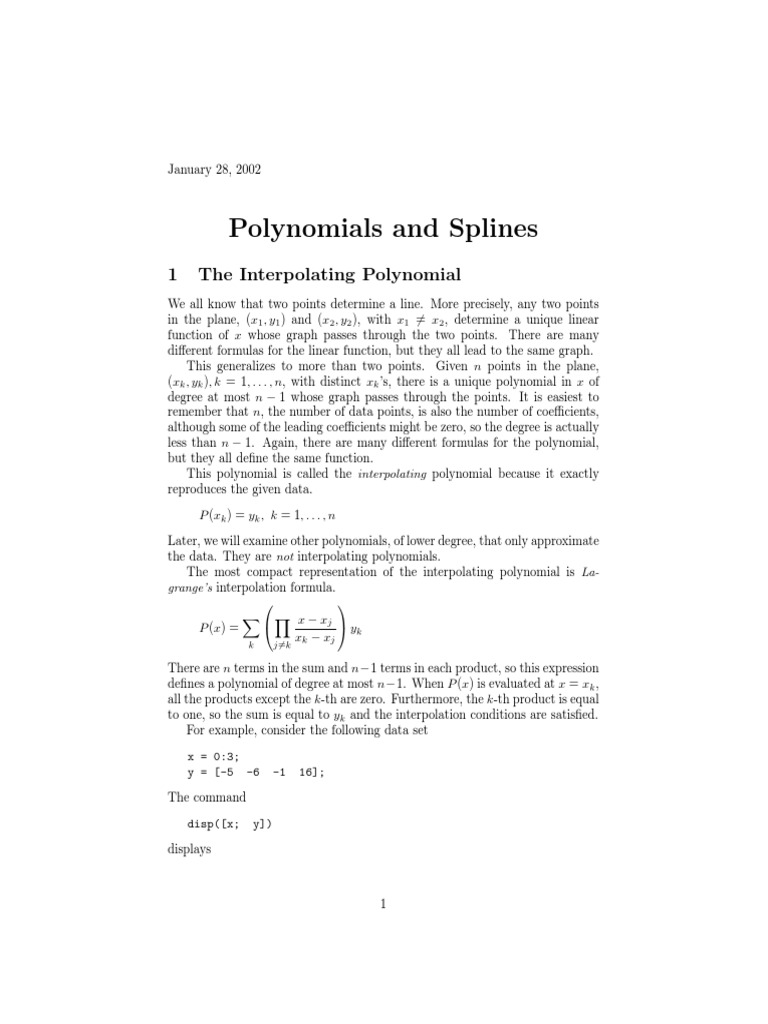 Interpolation Pdf Interpolation Spline Mathematics 