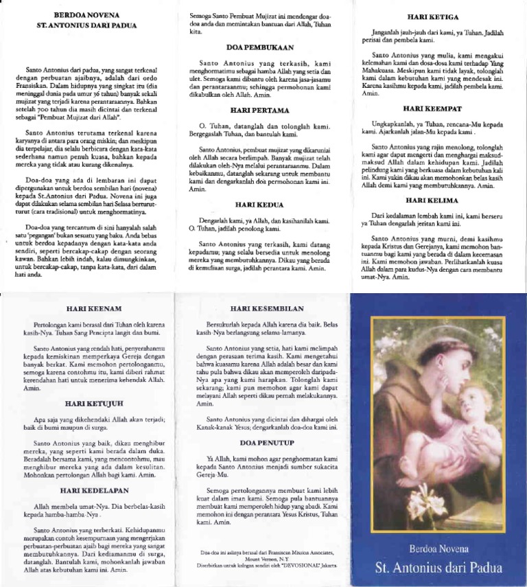 Novena St. Antonius Dari Padua | PDF