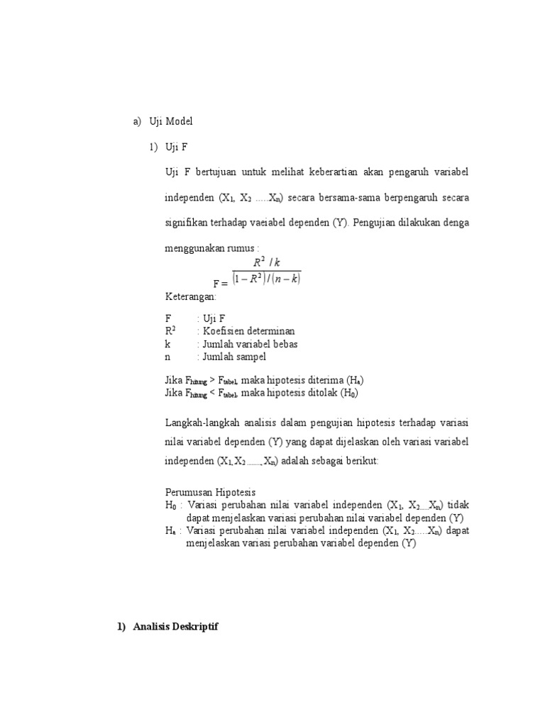 Uji Model | PDF