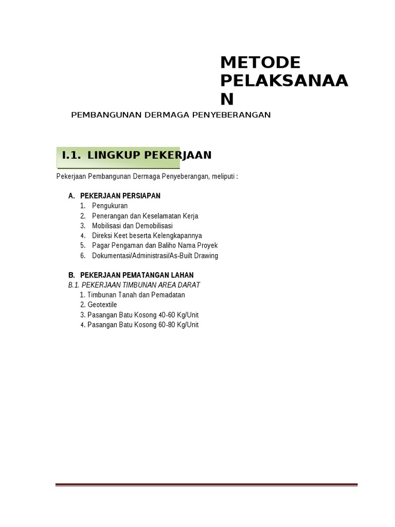 Metode Pelaksanaan Pasangan Batu Kosong | PDF