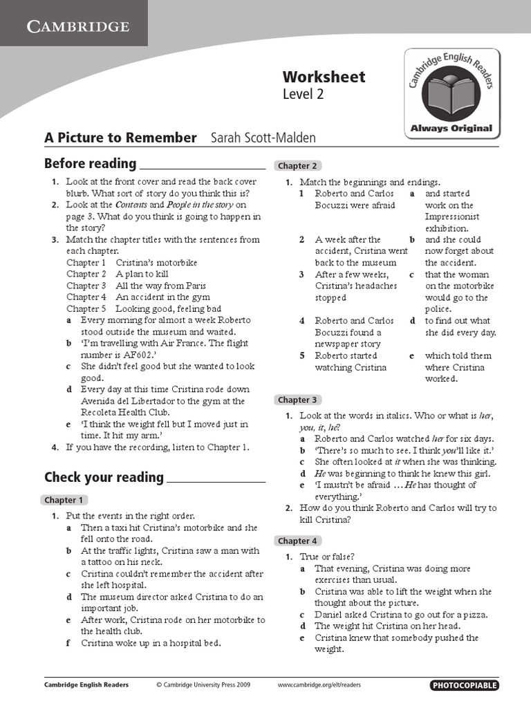 Worksheet: A Picture To Remember | PDF