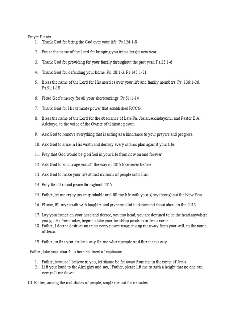 Prayer Points | PDF | Prayer | Grace In Christianity