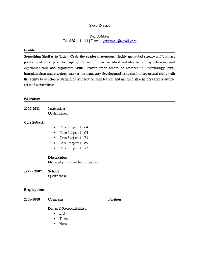 Pharmaceutical Industry Resume Template | PDF | Career & Growth