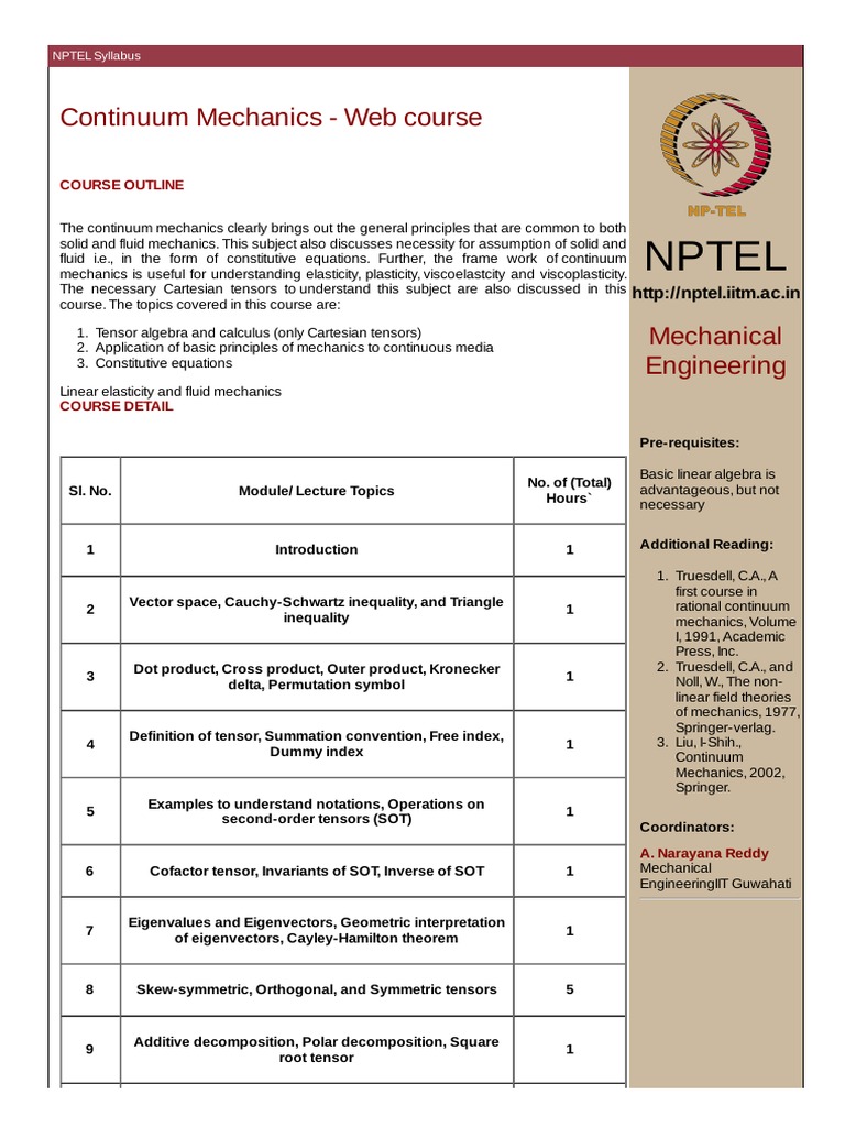 Continuum Mechanics | PDF | Tensor | Deformation (Mechanics)