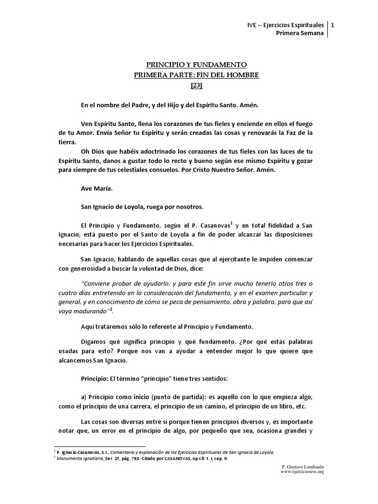 01 Principio y Fundamento | PDF | Verdad | Dios