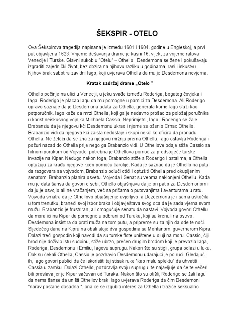 Sekspir Otelo | PDF