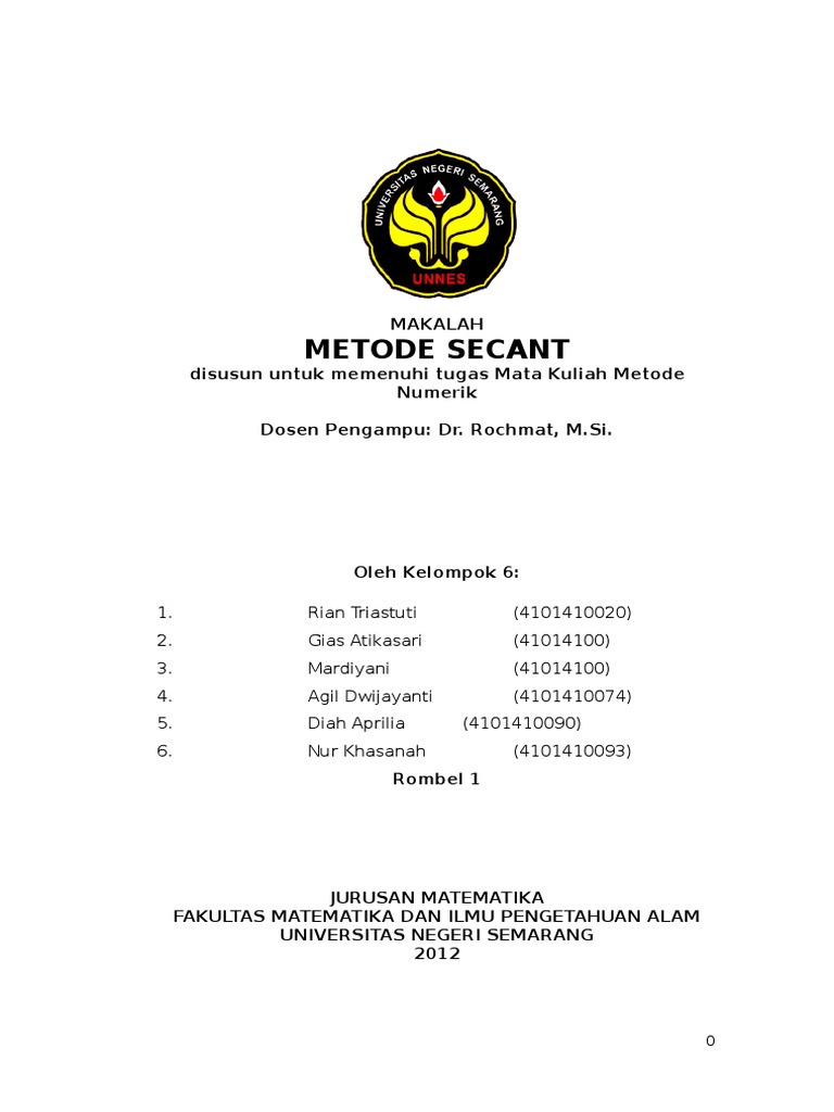 Makalah Metode Secant | PDF