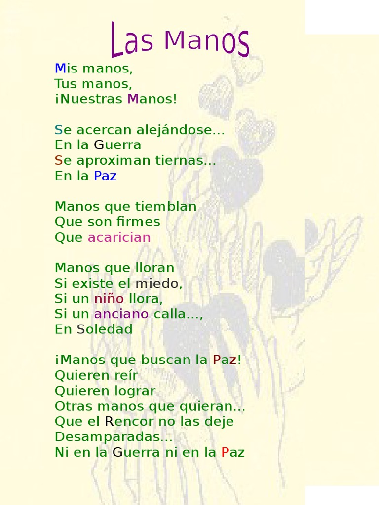 Las Manos Poema | PDF