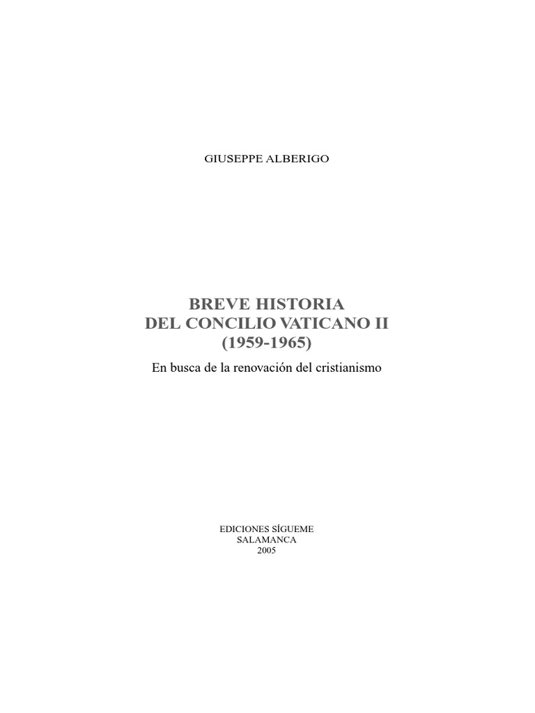 Breve Historia Del Concilio Vaticano II | PDF | Concilio Vaticano II ... Breve Historia Del Concilio Vaticano II | PDF | Concilio Vaticano II ...