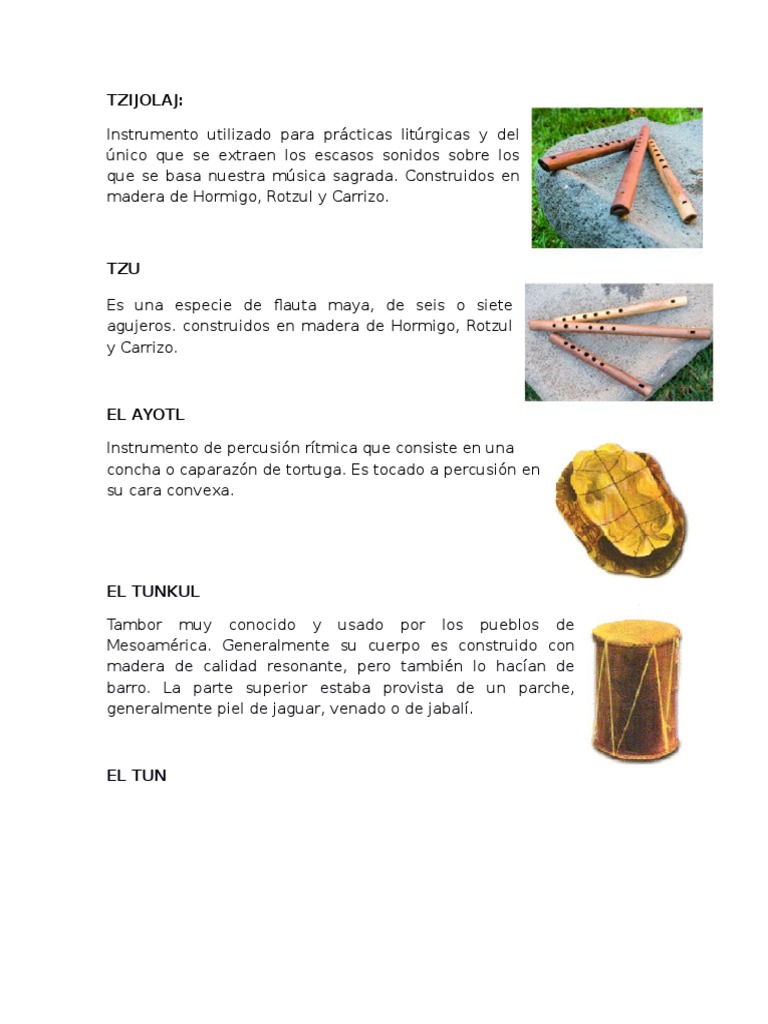 Instrumentos Musicales Mayas: Tunkul y Más | PDF | Instrumentos ...