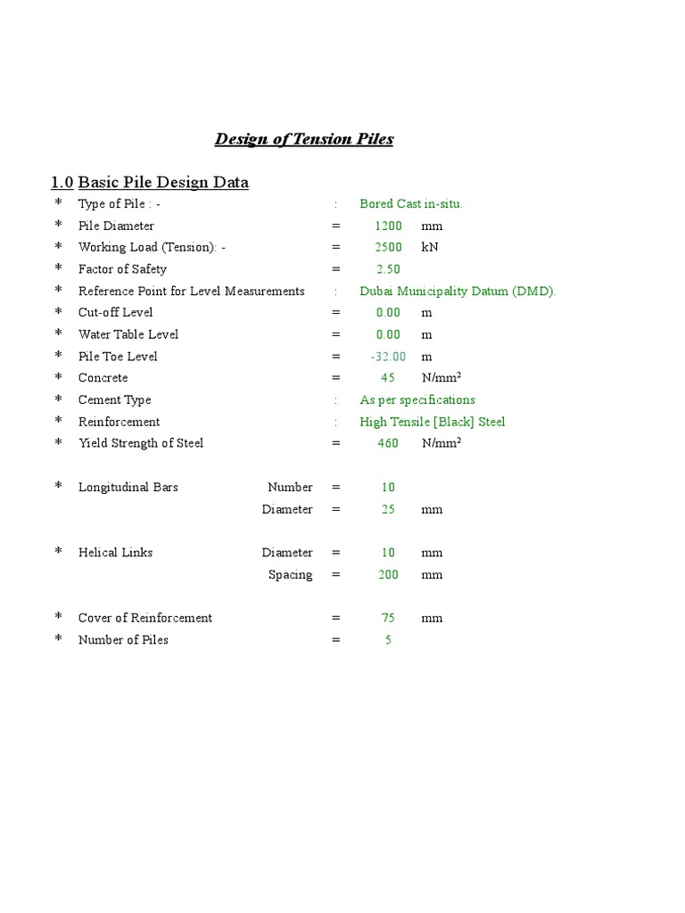 Tension Piles C Phi Soil | PDF | Deep Foundation | Concrete