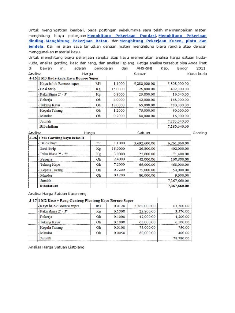 Menghitung Rab Atap | PDF