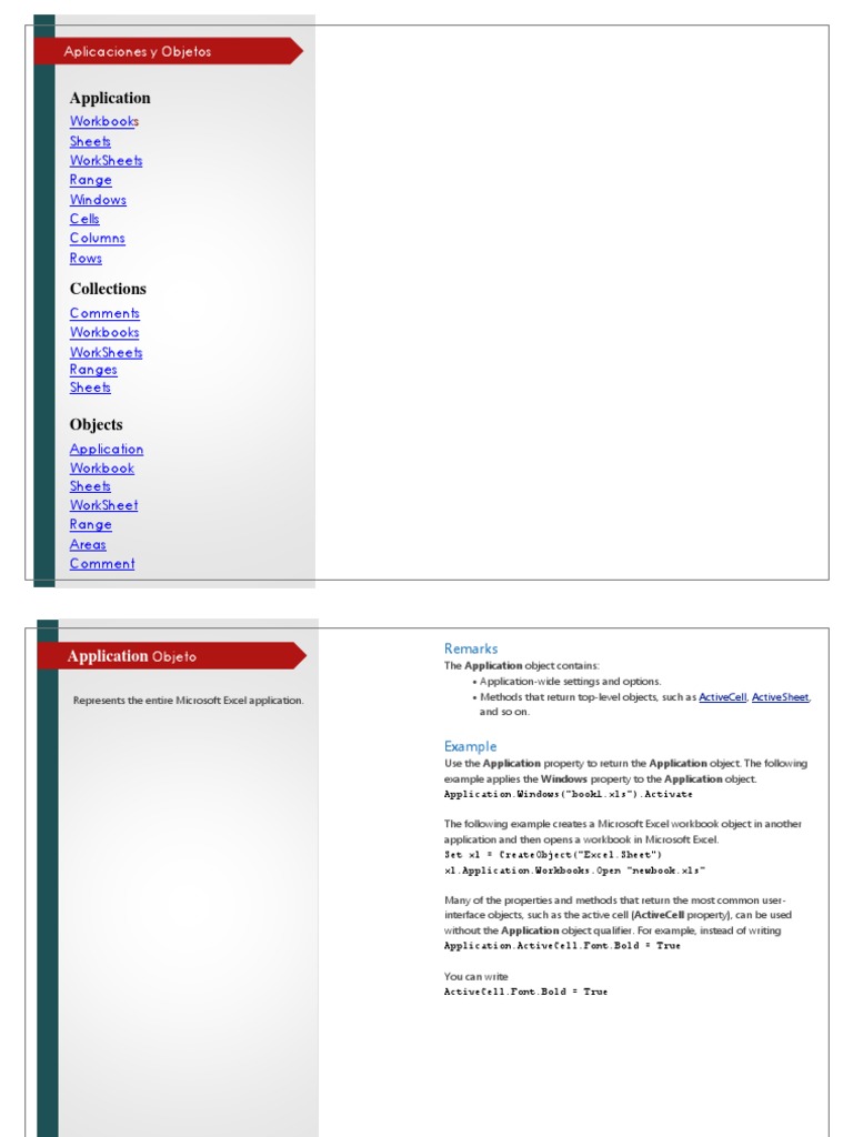 Manual de Referencia VBA Excel | PDF | Microsoft Excel | Boolean Data Type