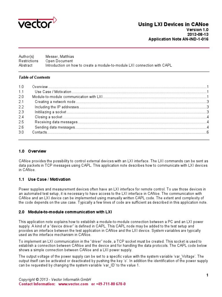 An IND 1 016 Using LXI Devices in CANoe | PDF | Network Socket | Port ...
