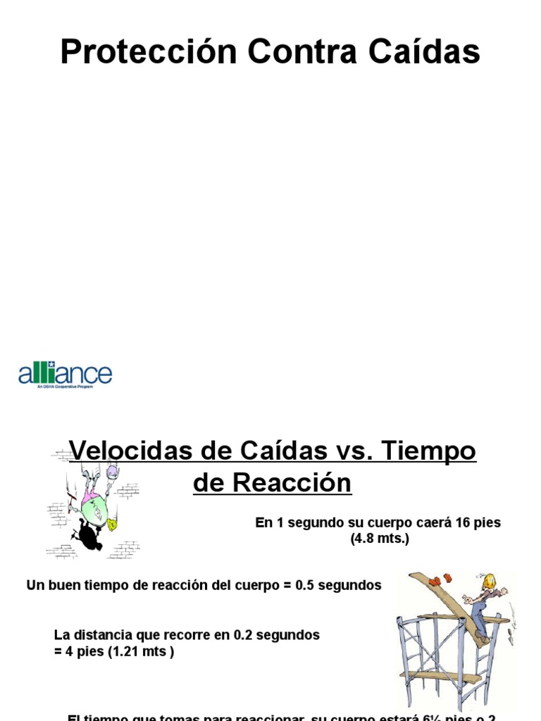 Fall Protection Presentation-Final Spanish | PDF | Andamio | Cuerda