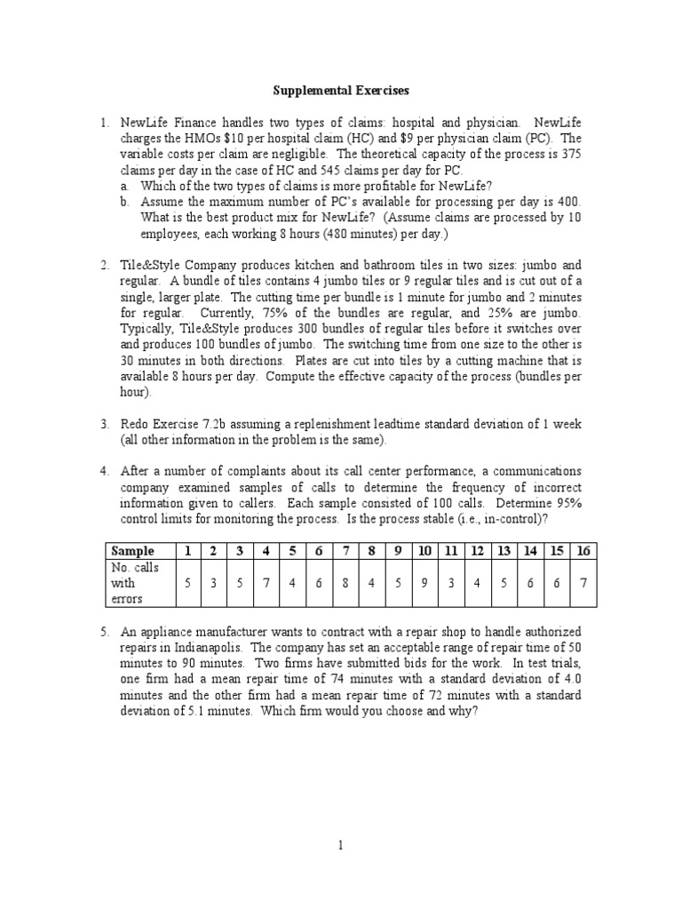 Supplemental Exercises | PDF | Computing And Information Technology ...