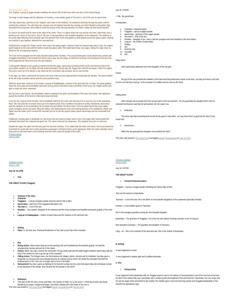 The Great Flood | PDF | Sea | Nature