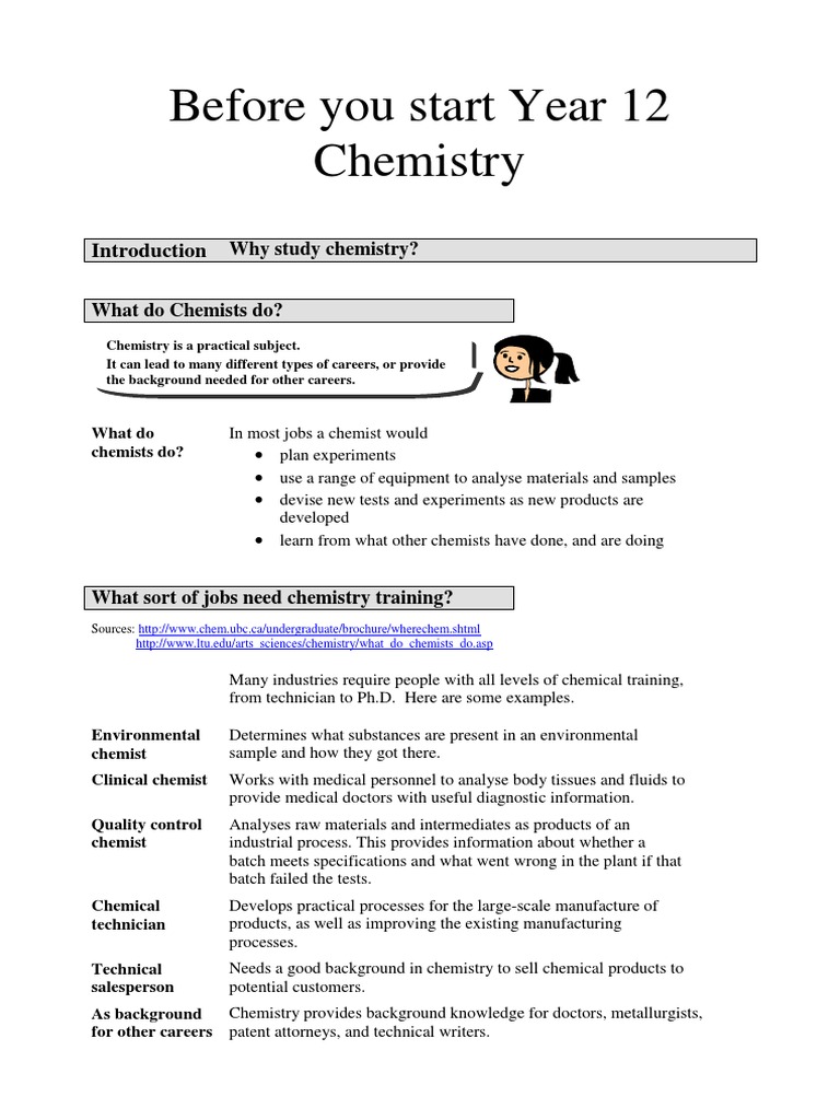 Chemistry Pre Test - Before Starting Yr 12 | PDF | Redox | Sodium