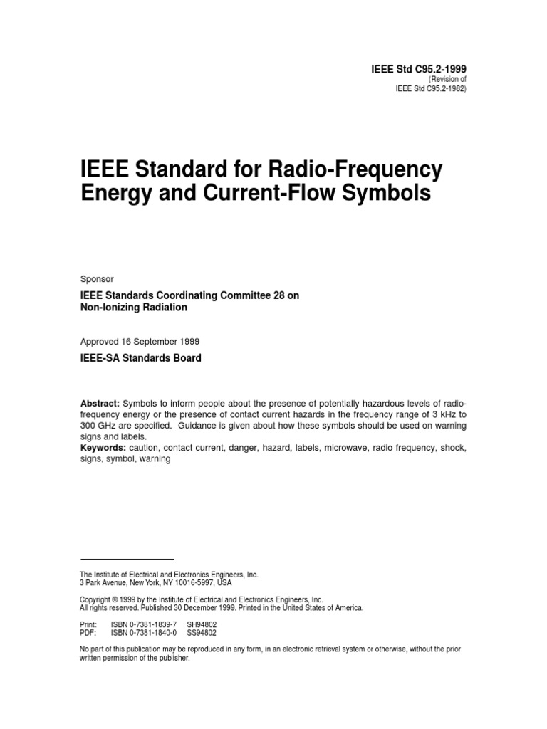 IEEE C95.2-1999 RF Hazard Symbols | PDF