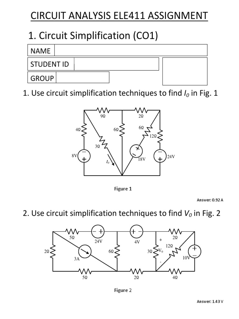 Circuit Simplification Techniques in Analysis | PDF