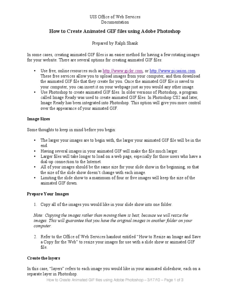 How To Create Animated GIFs | PDF | Adobe Photoshop | Computer File
