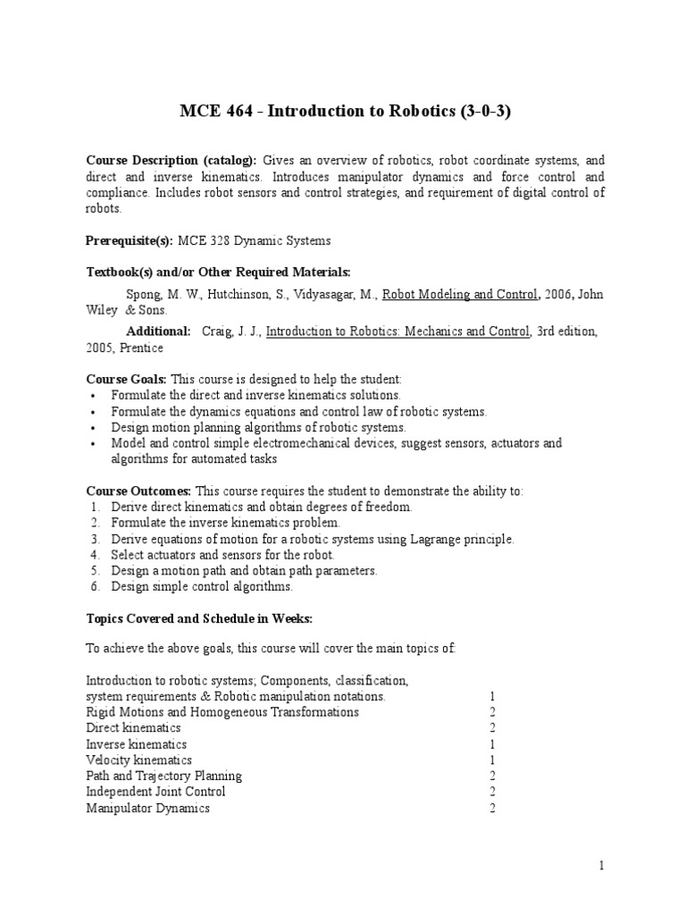 ABET Format | PDF | Kinematics | Robotics
