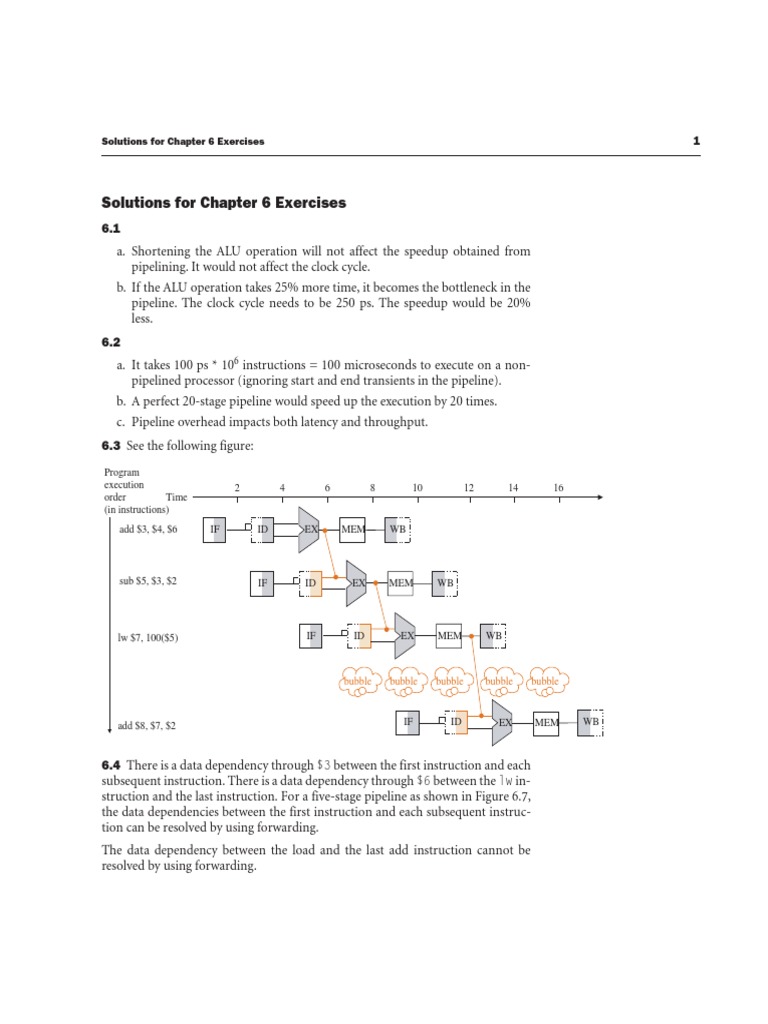 06 Solutions For Chapter 6 Exercises | PDF | Computer Engineering | Computer Architecture