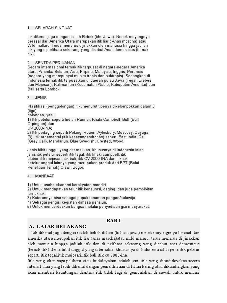 Usaha Budidaya Itik Petelur | PDF