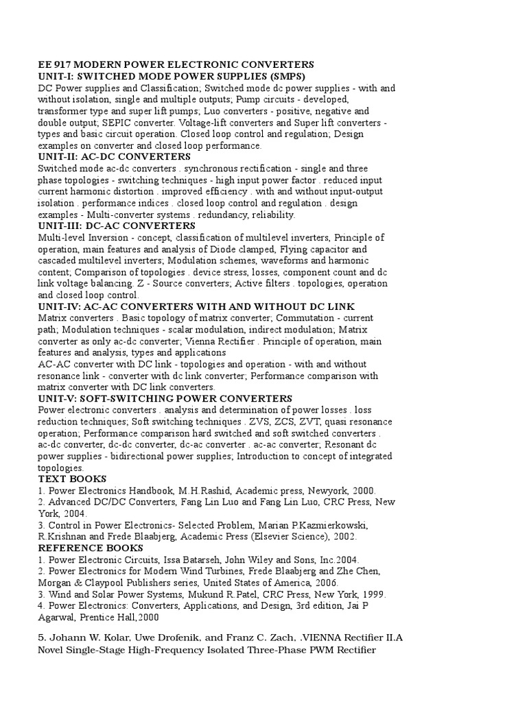 Ee 917 Modern Power Electronic Converters | PDF | Power Inverter ...