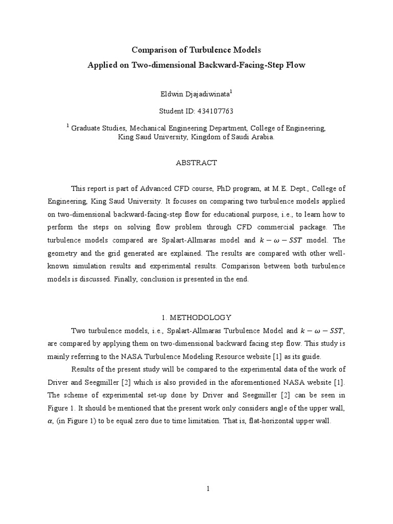 Turbulence Model Comparison in CFD | PDF | Computational Fluid Dynamics ...