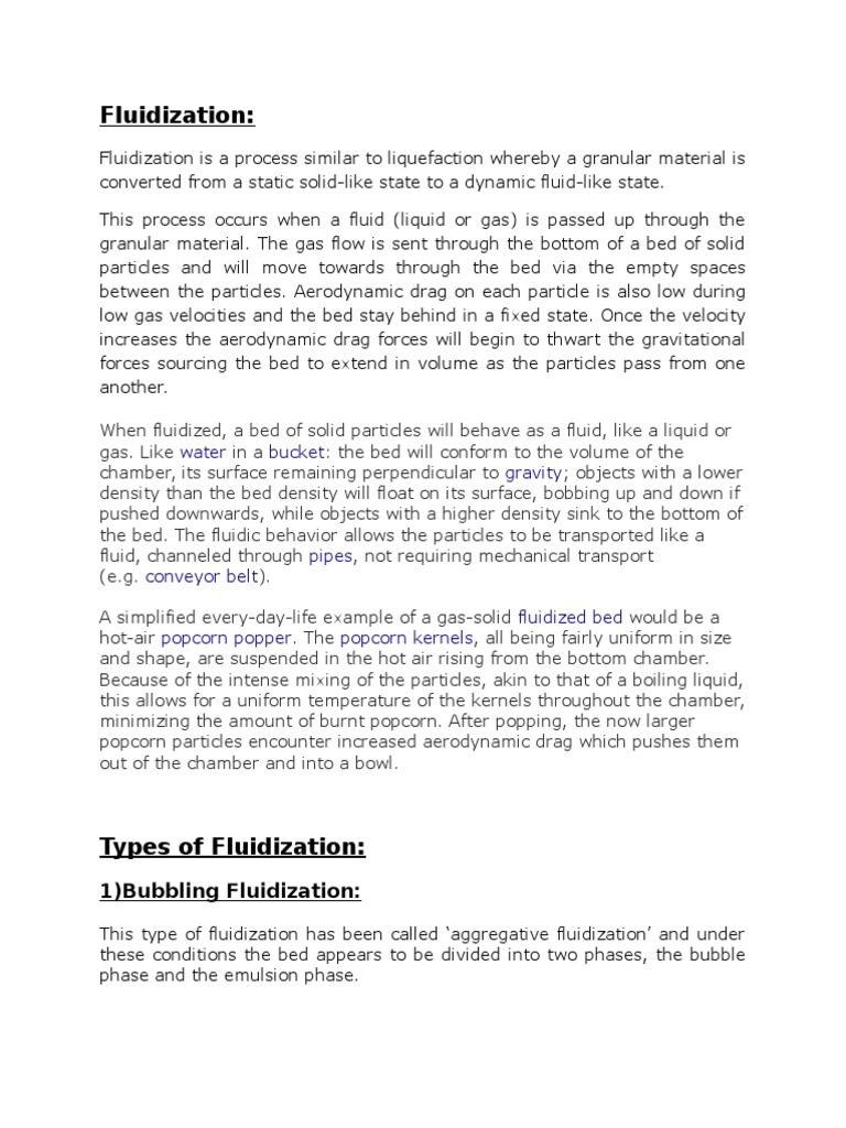 Fluidization | PDF | Fluidization | Chemical Engineering