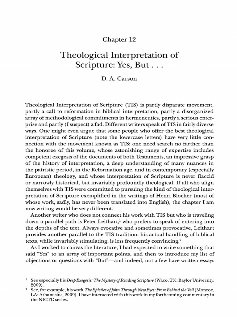 Theological Interpretation of Scripture | PDF | Exegesis | Bible