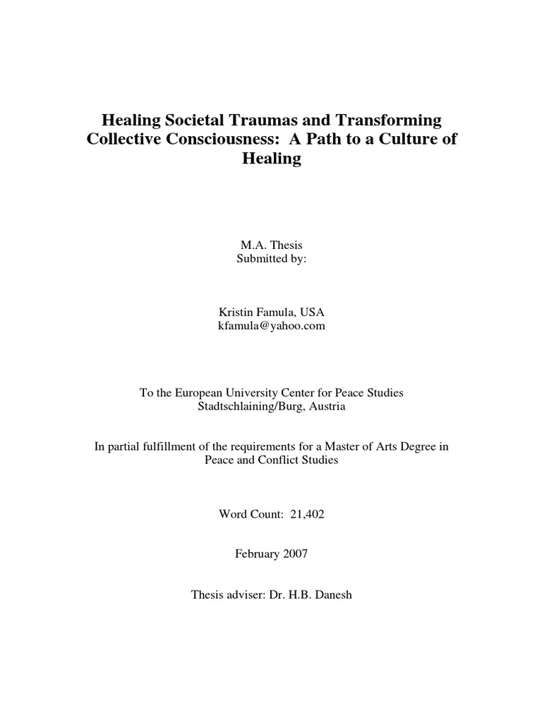 Healing Societal Traumas and Transforming Collective Consciousness ...