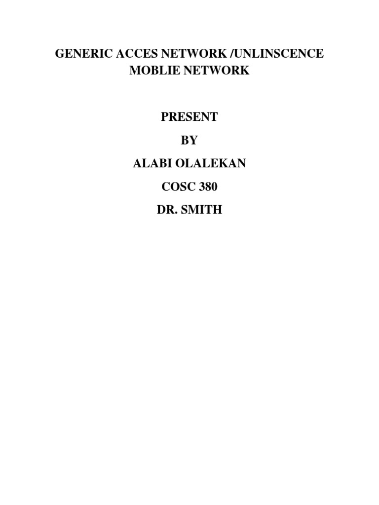 Gan (Generic Access Network | PDF | Software Defined Radio | Telecommunications Standards