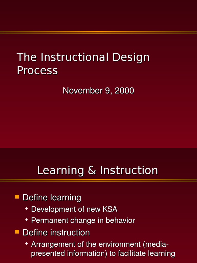 The Instructional Design Process | PDF | Instructional Design | Learning
