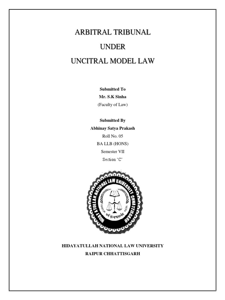 Arbitral Tribunal Under Uncitral Model Law | PDF | Arbitral Tribunal | Arbitration