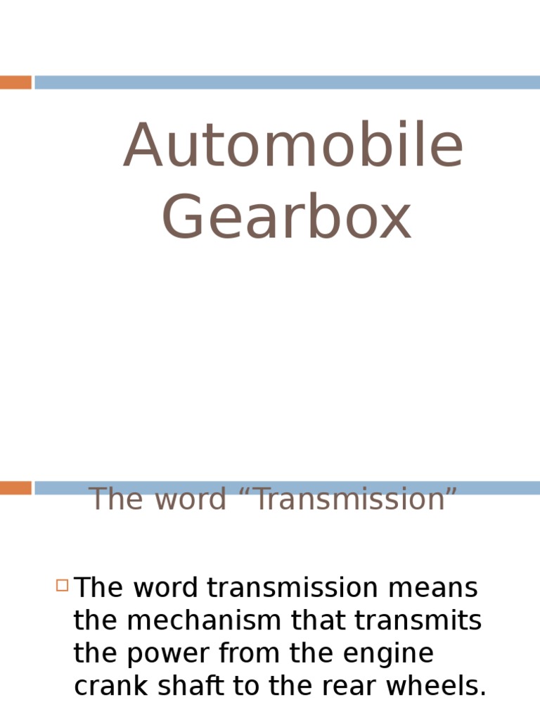 Automobile Gearbox | PDF | Manual Transmission | Gear