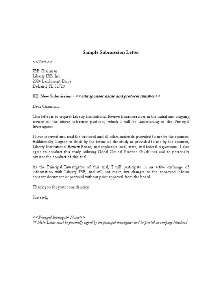 Sample Submission Letter | PDF