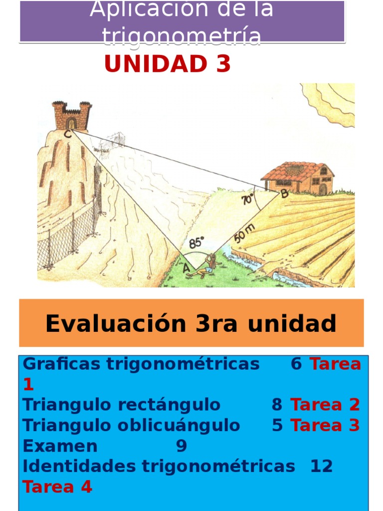 Aplicación de La Trigonometría | Trigonometría | Triángulo