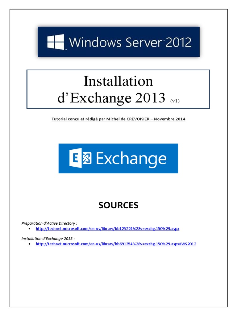 Installation D'exchange 2013 (Tuto de A À Z) | PDF | Microsoft Exchange Server | Logiciel utilitaire